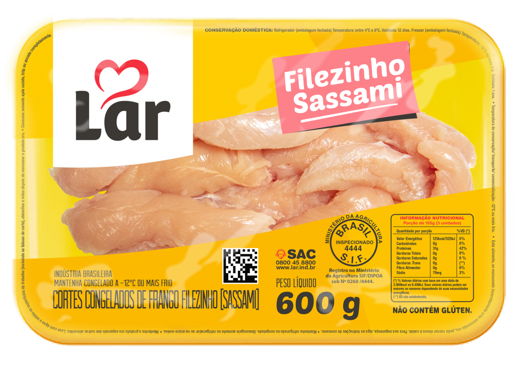Filezinho Sassami Envelopado • Congelado - Lar Cooperativa Agroindustrial