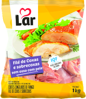 Filé de Coxas e Sobrecoxas sem Osso com Pele IQF 1kg - Lar Cooperativa ...