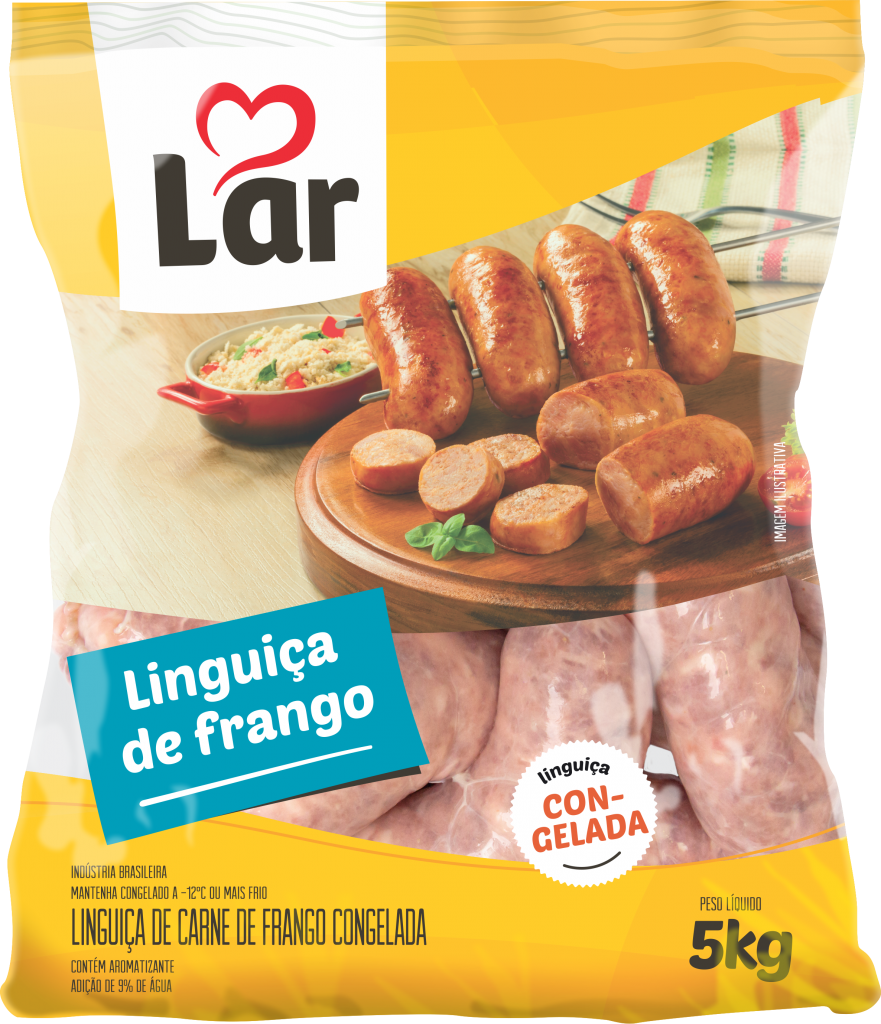 Linguiça de Frango Grossa Congelada 5kg - Lar Cooperativa Agroindustrial