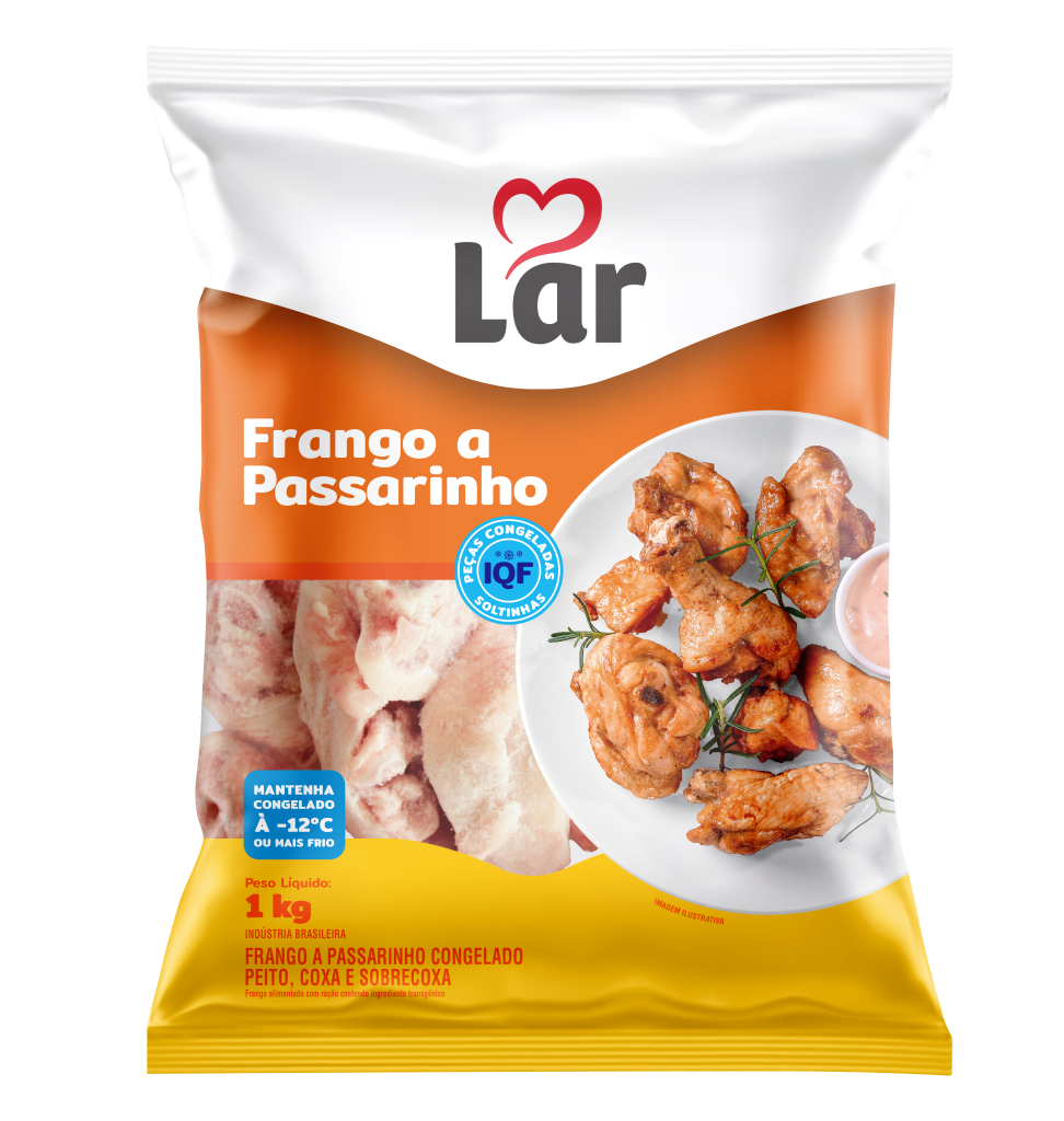 Frango a Passarinho com Peito IQF 1kg - Lar Cooperativa Agroindustrial