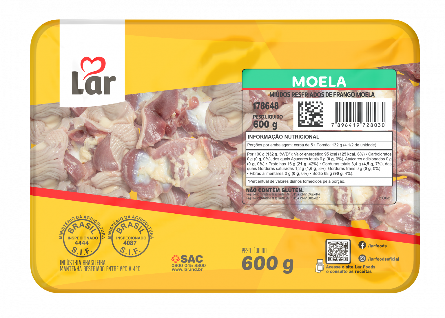Moela 700g - Lar Cooperativa Agroindustrial