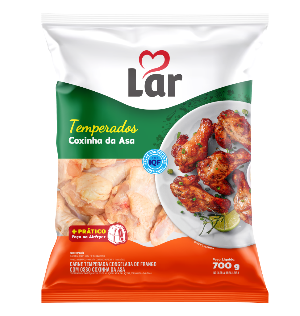 Coxinha da Asa temperada IQF 700g - Lar Cooperativa Agroindustrial