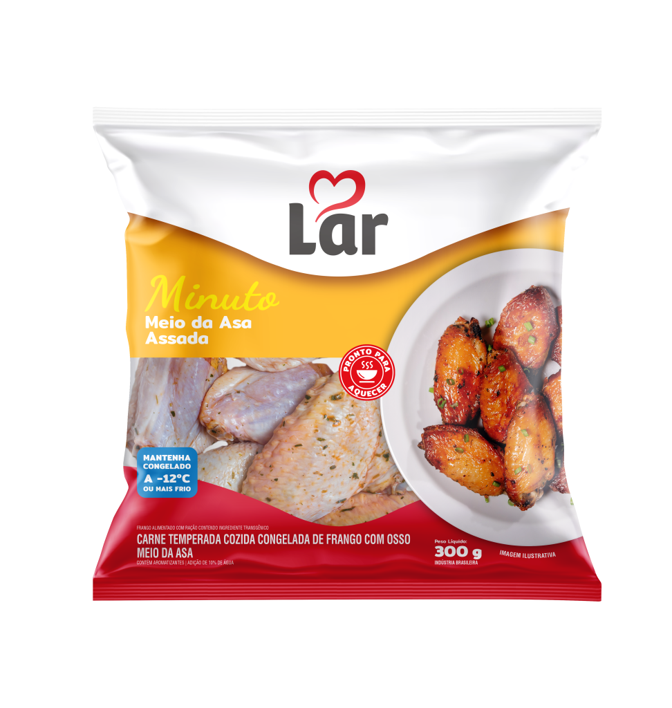 Meio da asa assada Linha Minuto 300g - Lar Cooperativa Agroindustrial