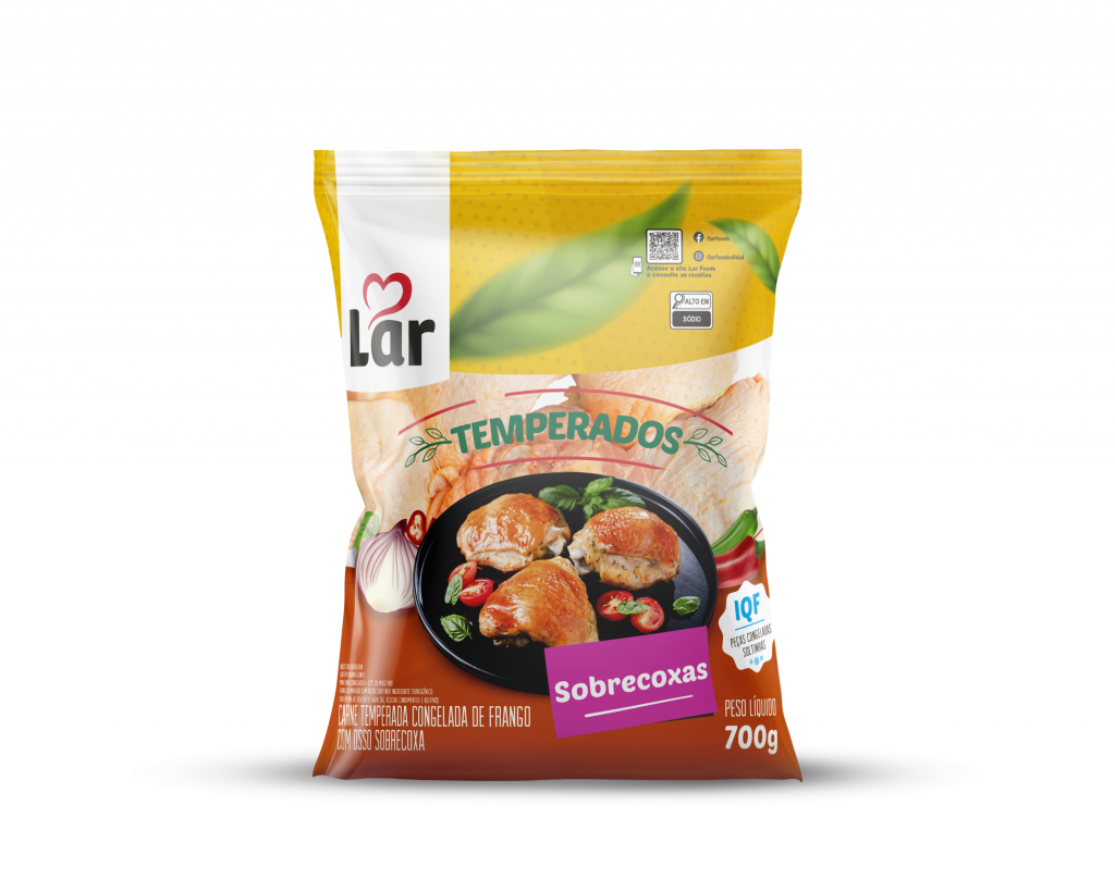 Sobrecoxa temperada IQF 700g - Lar Cooperativa Agroindustrial