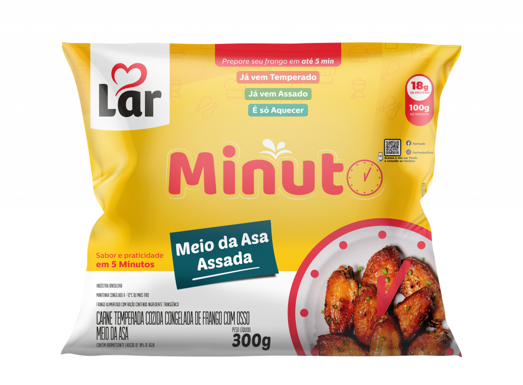 Meio da asa assada Linha Minuto 300g - Lar Cooperativa Agroindustrial